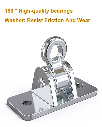 Digtichnny Swing Hangers Heavy Duty, 304 Stainless Steel Porch Swing Hooks Hanging Kit Swing Brackets Hardware Set Parts Smooth Silent