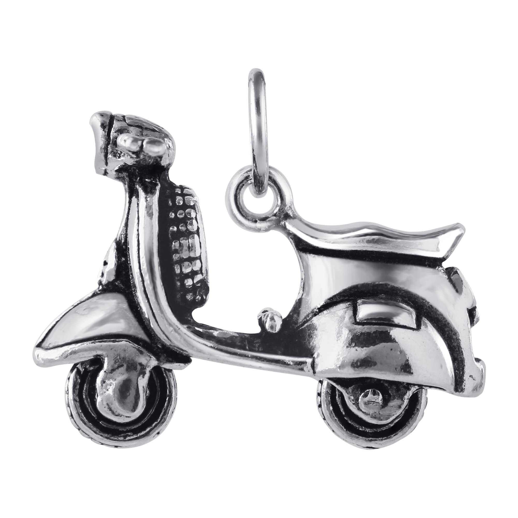 Gem Avenue 925 Sterling Silver Vespa Motor Scooter Charm Pendant for Women