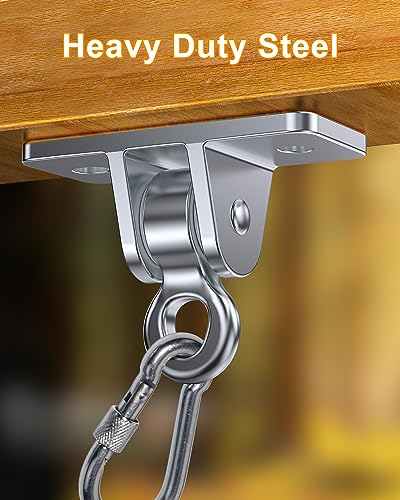 Digtichnny Swing Hangers Heavy Duty, 304 Stainless Steel Porch Swing Hooks Hanging Kit Swing Brackets Hardware Set Parts Smooth Silent