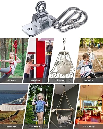 Digtichnny Swing Hangers Heavy Duty, 304 Stainless Steel Porch Swing Hooks Hanging Kit Swing Brackets Hardware Set Parts Smooth Silent