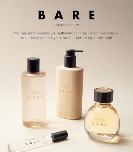 Victoria's Secret Bare 3 Piece Luxe Fragrance Gift Set: 1.7 oz. Eau de Parfum, Travel Lotion & Shimmer Mist