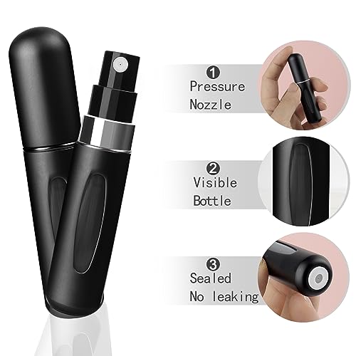 Perfume Travel Refillable Mini Spray Bottles travel size bottles Perfume refill bottle travel Atomizer Dispenser Essentials For Women Mens Small Mister Spray Bottle For Travel Accessories 5ml/0.2oz…