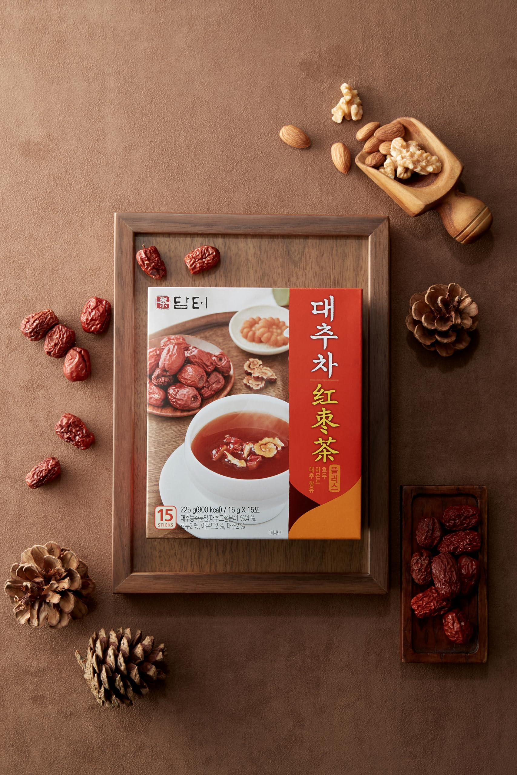 Damtuh Korean Traditional Jujube Tea Plus, Jujube Powder, Red Date Instant Tea, 15g x 50 Sticks