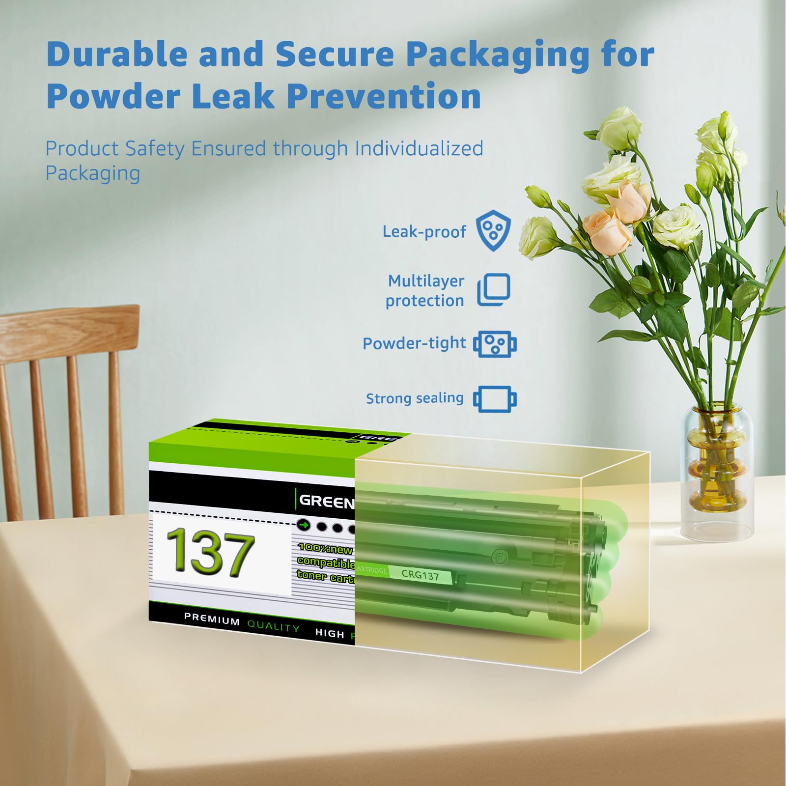 GREENCYCLE Compatible C137 CRG137 CRG 137 Toner Cartridge Replacement for Canon ImageClass MF227dw MF216n MF247dw MF249dw MF229DW MF212W MF232W D570 Laser Printer (Black,4 Pack)