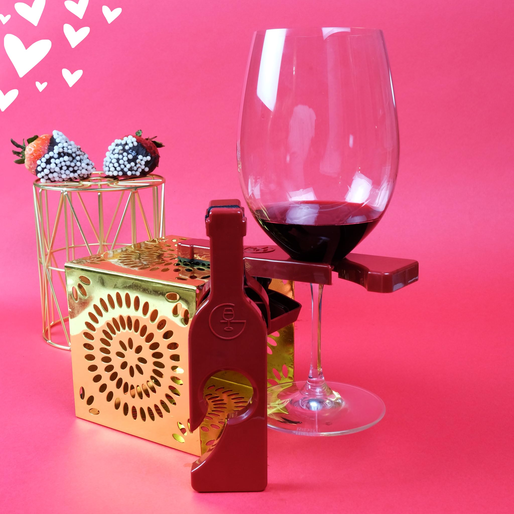 WINEGRASP Cheers! Stemmed Wine Glass Holder Adirondack & Camping Chairs, Picnic Tables, & Patio Railings⦠(Single)
