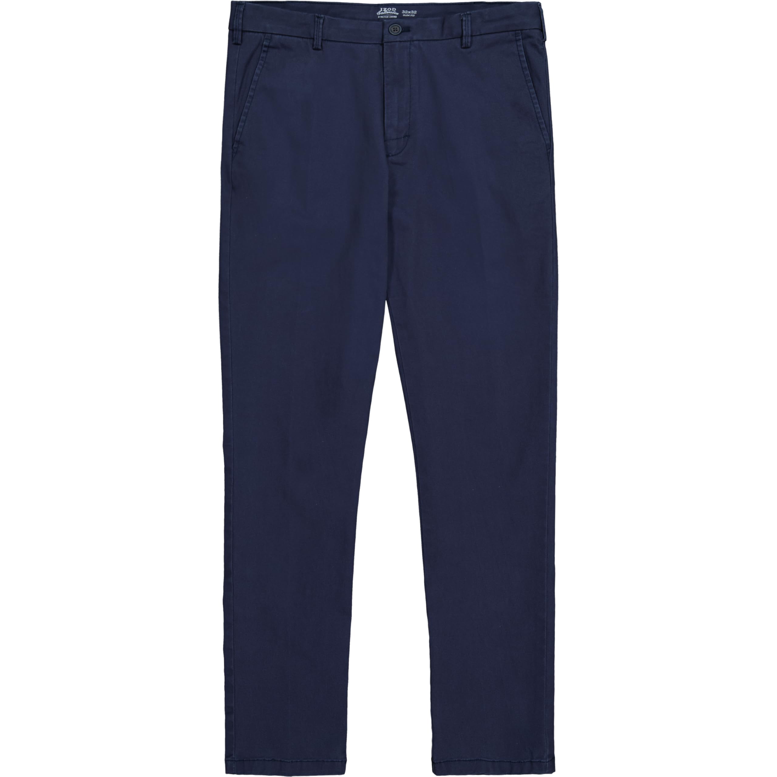 IZOD Men's Saltwater Stretch Flat-Front Chino Pants, Cadet Navy Strt, 38W x 29L