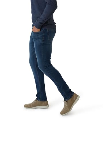 IZOD Men's Slim Fit Jeans - Breathable Cotton Non-Restrictive Comfort Durable Stretch Jeans - Stylish Denim Jeans for Men, Size 34W x 32L, Vespa