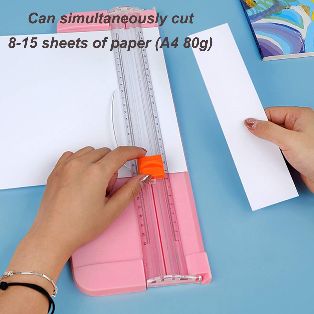 Portable Paper Cutter Guillotine Paper Trimmer Scrapbooking with Security Safeguard for Standard Cutting of A2 A3 A4 A5 Paper, Photos or Labels - Black