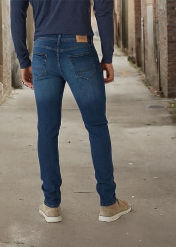 IZOD Men's Slim Fit Jeans - Breathable Cotton Non-Restrictive Comfort Durable Stretch Jeans - Stylish Denim Jeans for Men, Size 34W x 32L, Vespa