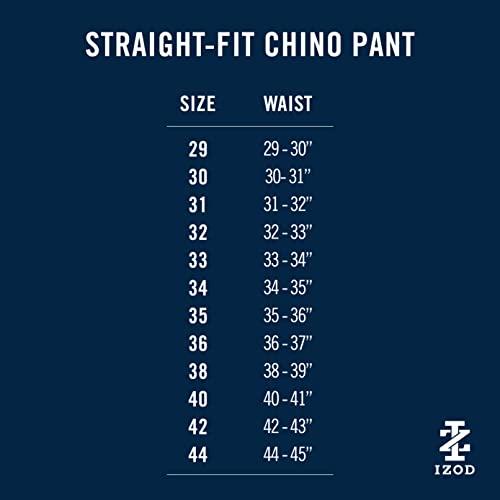 IZOD Men's Saltwater Stretch Flat-Front Chino Pants, Cadet Navy Strt, 38W x 29L