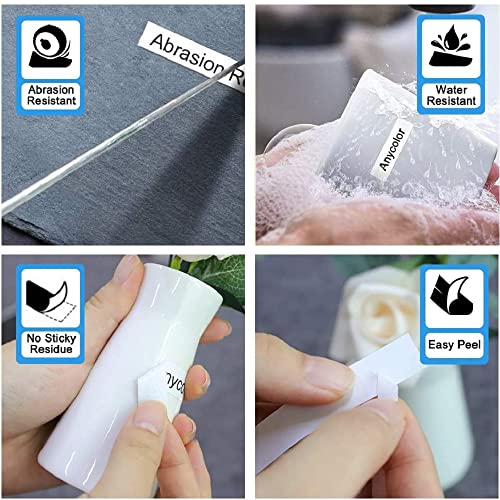 6-Pack Anycolor Compatible with M-K231 Brother P Touch M Tape M-231 MK131 MK431 MK531 MK631 MK731 Label Tape 12mm 0.47 Inch, Work for Brother PT-M95 PT-70BM PT-90 PT-65 PT-45 Label Maker Refills