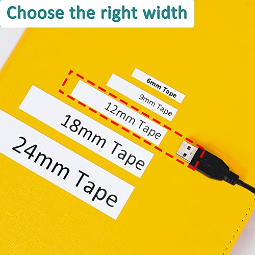 Hehua Compatible 1/2" P-Touch Label Tape Replace for Brother TZe-231 TZe231 TZ231 TZ-231 12mm 0.47 Laminated Tape, for PTouch Cube Plus PT-D210, 0.47" x 26.2 Black on White Tape, 3 Pack