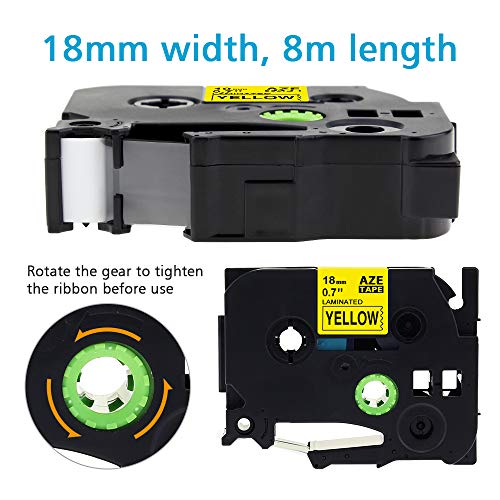 Greateam P Touch Yellow Tape 18mm Replacement for Brother TZe-641 TZe TZ Tape 18mm 0.7Inch Yellow Laminated Label Tape for Brother P-Touch Label Maker PT-D400 PT-D600 PTP700 PT2730 PTE500, 4-PK