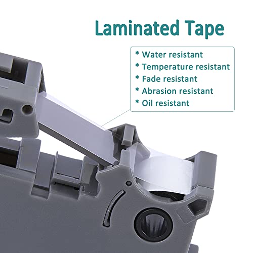 Hehua Compatible 1/2" P-Touch Label Tape Replace for Brother TZe-231 TZe231 TZ231 TZ-231 12mm 0.47 Laminated Tape, for PTouch Cube Plus PT-D210, 0.47" x 26.2 Black on White Tape, 3 Pack