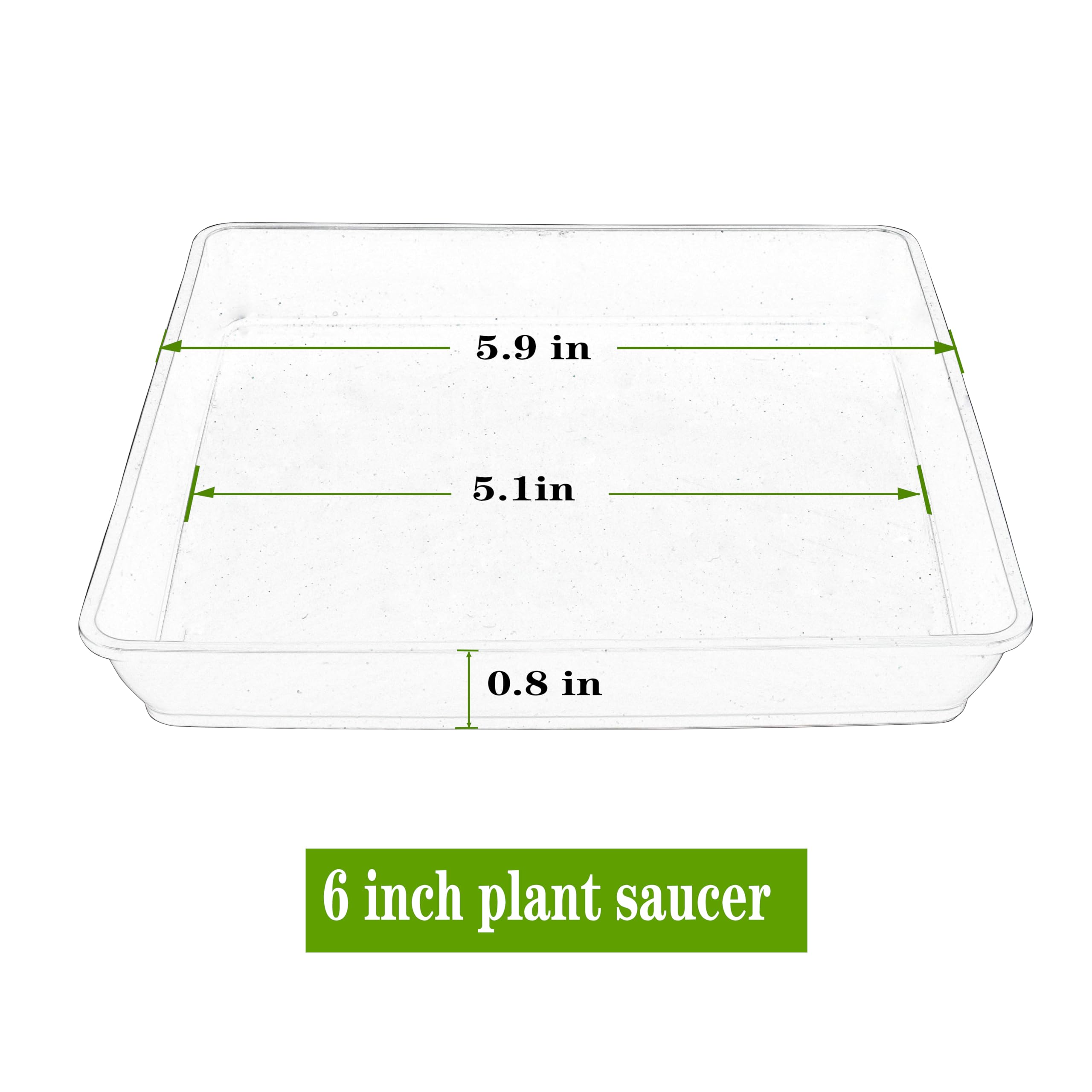 LWALRS Square Plant Saucer 6 8 10 12 14 16 18 20 Inch 5 Pack, Plastic Plant Saucers, Plant Water Dray Tray, Garden Planters for for Pots Base Indoors and Outdoors Plants(6 inch Black)