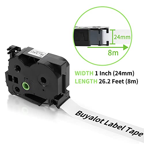 Buyalot 24mm Label Tape Replacement for Brother P Touch TZ Tape TZe-251 TZe251 TZ251 1 Inch 0.94 Laminated Compatible with Brother Ptouch PTD600 PTD610BT PTP700 PTP750W Label Maker, 4 Pack