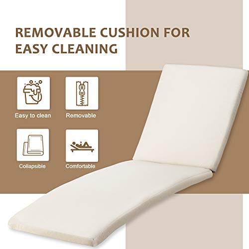 Pamapic Patio Chaise Lounge Set 3 Pieces,Patio Lounge Chair with Adjustable Backrest and Removable Cushion, Outdoor Pool Lounge Chair Set for Patio Poolside Backyard Porch