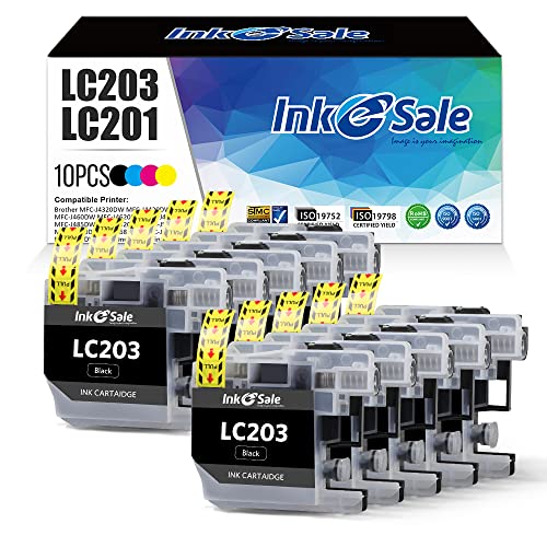 INK E-SALE Compatible LC203 LC201 Ink Cartridge Replacement for Brother LC203 XL LC201 XL for MFC-J460DW MFC-J480DW MFC-J680DW MFC-J880DW MFC-J4320DW MFC-J4420DW MFC-J4620DW MFC-J5620DW 10 Packs