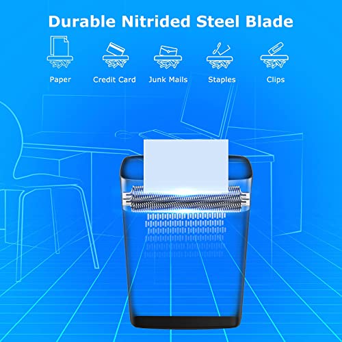 BONSEN Shredder for Home Office, 8-Sheet Crosscut Credit Card Shredder, Small Paper Shredder for Home Use with 4 Gallons Wastebasket, High Security Level P-4, ETL Certification (S3101)