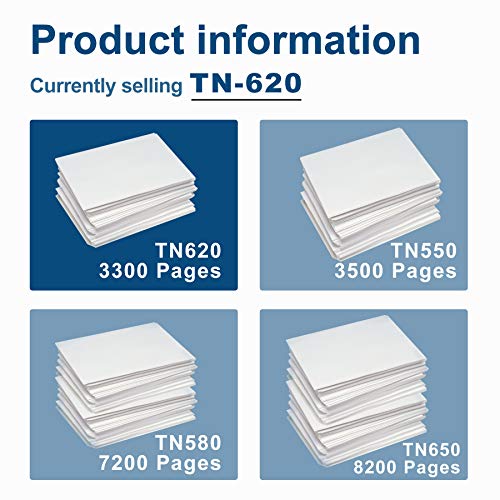 1 Pack TN-620 TN620 Black Toner Cartridge Replacement for Brother MFC-8370 8460N 8470DN 8480DN 8880DN 8660DN 8670DNĀ 8860DN 8870DW 8680DN 8690DN 8890DW DCP-8060 8065DN 8080DN 8085DN Printer.