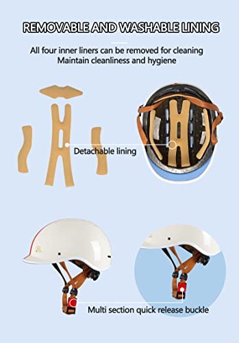 Cute Style Motorcycle Open Face Helmet with Visor, Vespa Youth DOT/ECE Certified Sunscreen Retro Half Helmet Summer Cruiser Jet Pilot Scooter Moped Motor Helmet for Men Women (E,Medium)
