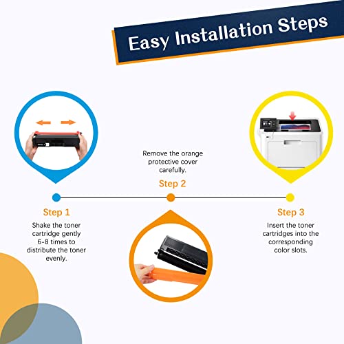 Colorking Compatible Toner Cartridge Replacement for Brother TN433 TN-433 TN433BK TN431 Toner for Brother HL-L8360CDW HL-L8360CDWT MFC-L8900CDW HL-L8260CDW MFC-L8610CDW MFC-L9570CDW Printer(4 Pack)