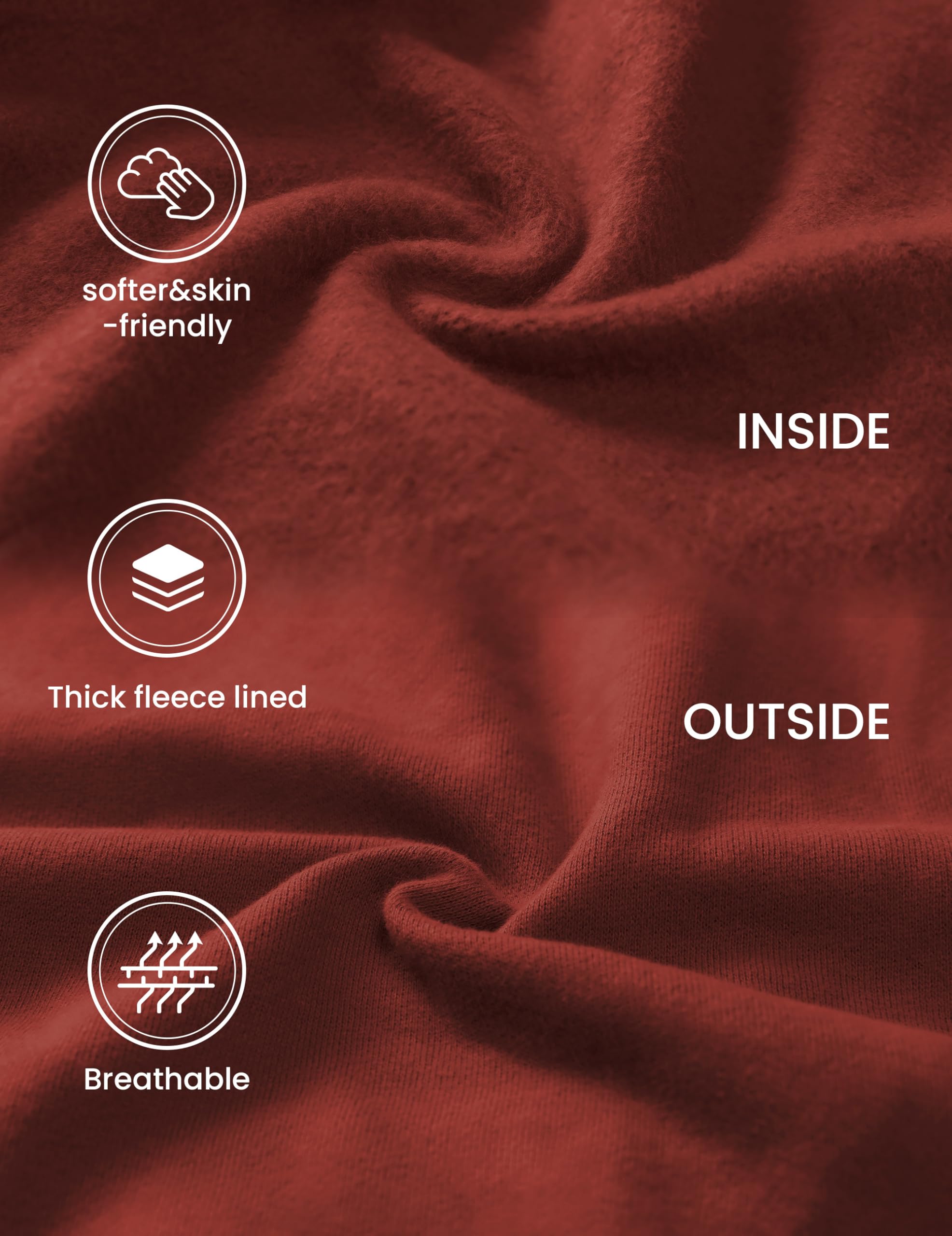 CRZ YOGA Womens Fleece Lined Half Zip Hoodies Pullover Oversized Long Sleeve Casual Workout Sweatshirts with Thumb Holes Jujube Brown Medium