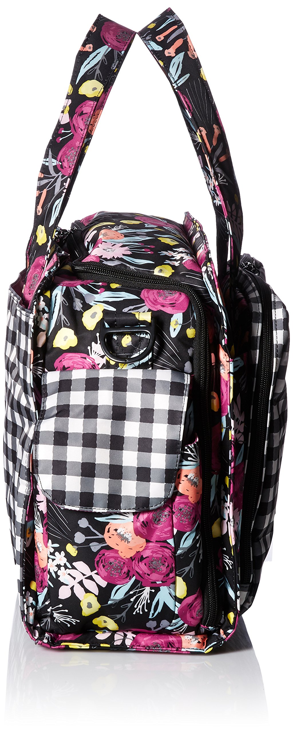 JuJuBe Be Prepared Travel Carry-on/Diaper Bag, Onyx Collection - Gingham Bloom