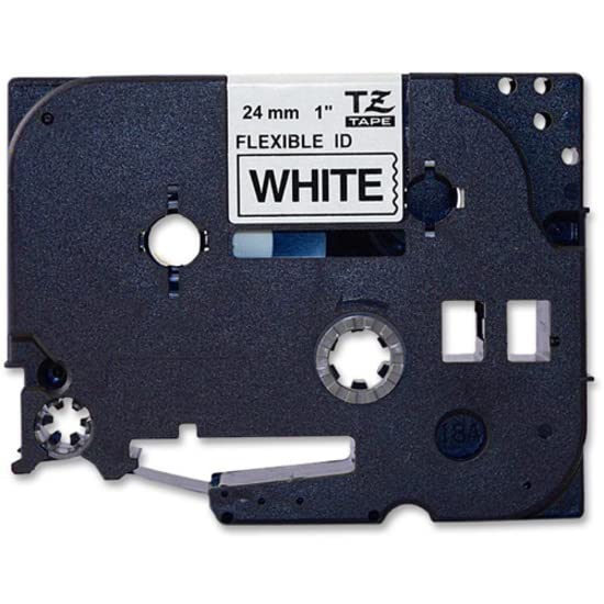 Brother Genuine P-touch TZE-FX251 Tape, 1" (0.94") Wide Flexible-ID Laminated Tape, Black on White, Best Suited for Wire Wrapping and Flagging, Water-Resistant, 0.94" x 26.2' (24mm x 8M), TZEFX251