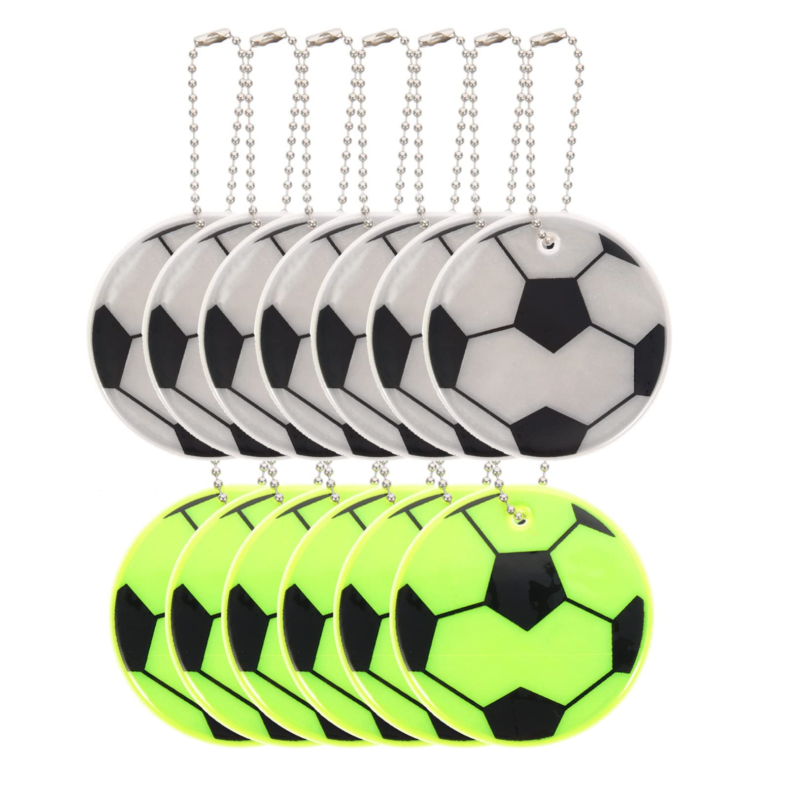 Kisangel 12pcs Reflector Pendant Child Safety Reflector Backpack Pendant Schoolbag Keychain Backpack Reflectors Soccer Hanging Decor School Bag Hanging Ornament