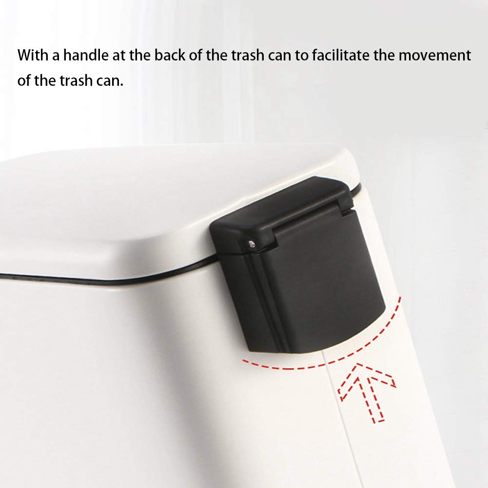Step Trash Can, 5L Stainless Steel Pedal Garbage Bin Gentle Open and Close Low Noise for Office, Living Room, Kitchen