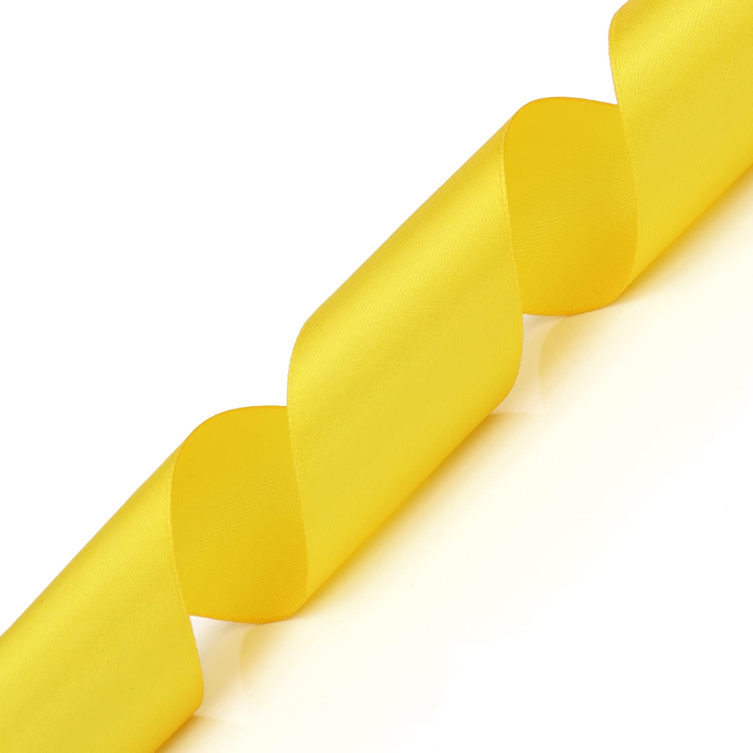 Nsilu 25 Yards 1-1/2 inches Wide Satin Ribbon Suitable for Wedding, Party and Gift Box Packaging Ribbon (Yellow, 1-1/2")