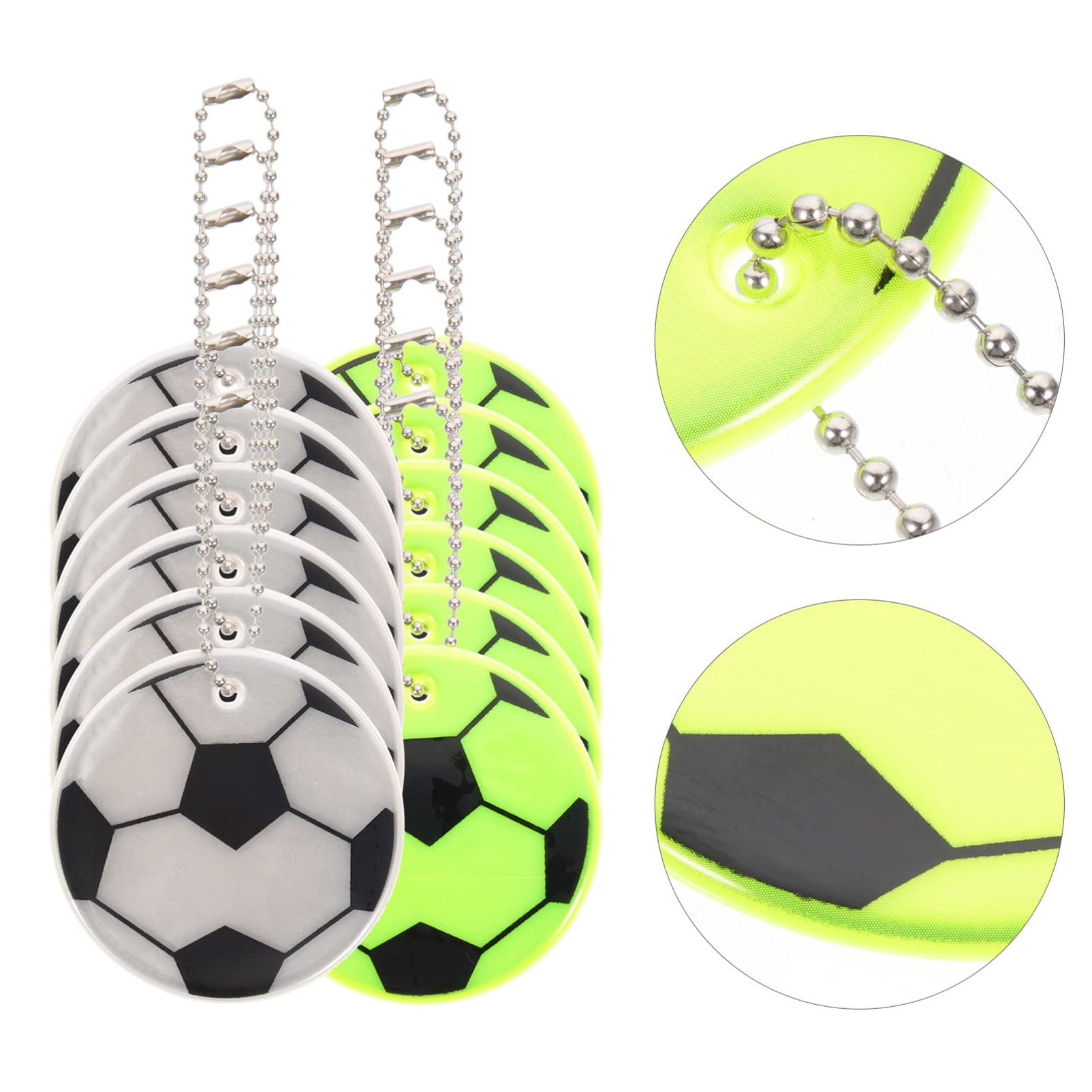 Kisangel 12pcs Reflector Pendant Child Safety Reflector Backpack Pendant Schoolbag Keychain Backpack Reflectors Soccer Hanging Decor School Bag Hanging Ornament