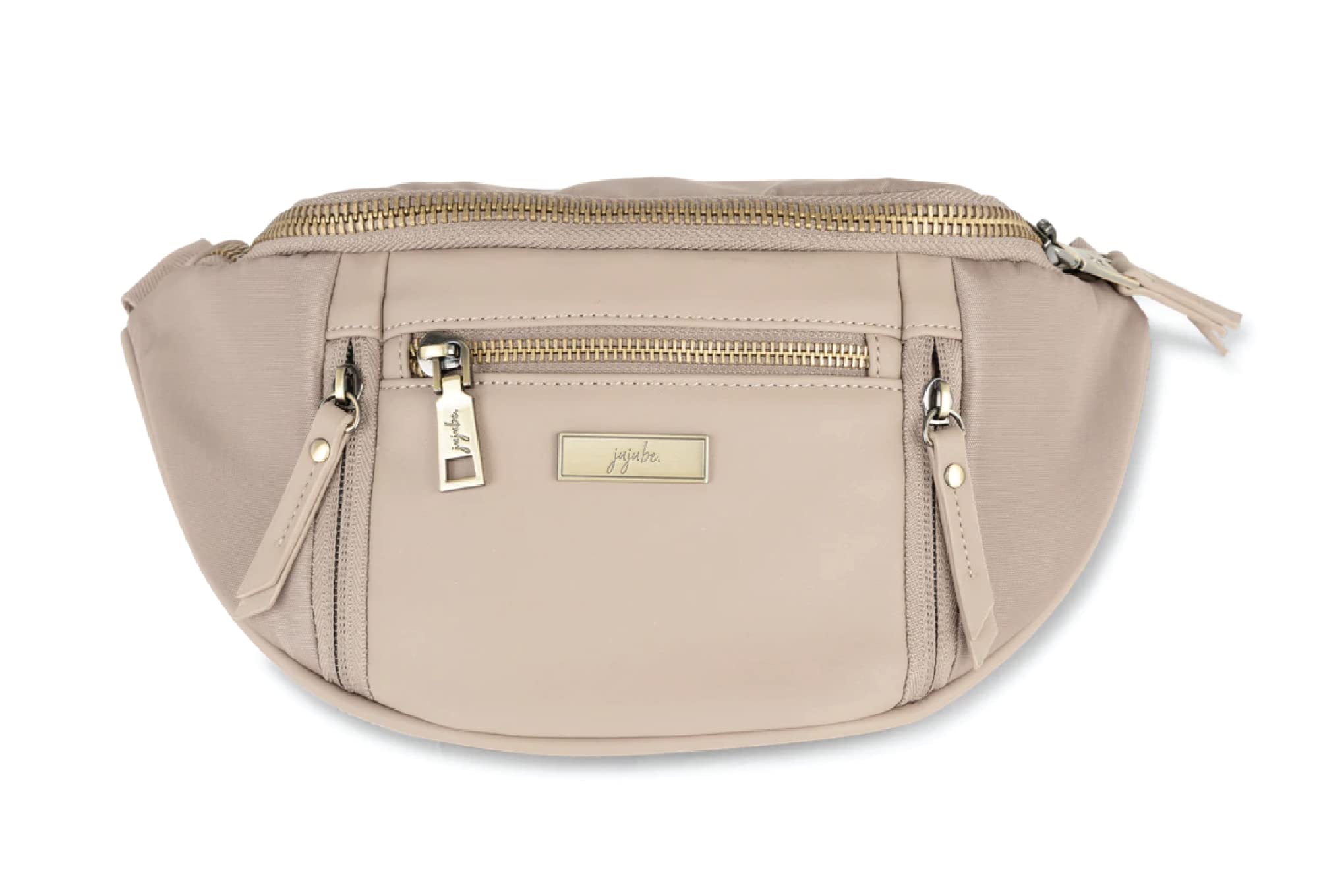 JuJuBe Eco Sling Bag, Fashion Cross Body Bag Fanny Pack for Moms, Waterproof Travel Waist Pack or Crossbody Belt Bag with Adjustable Straps, Includes 5 Zipper Pockets and Credit Card Slots, Truffle