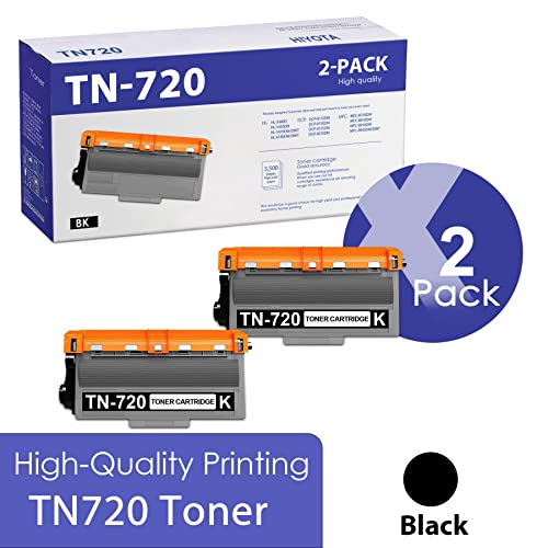 TN-720 TN720 Black Toner Cartridge 2-Pack Compatible Replacement for Brother TN720 TN750 for HL-5440D HL-5450DN DCP-8110DN DCP-8150DN MFC-8710DW MFC-8810DW MFC-8910DW Printer