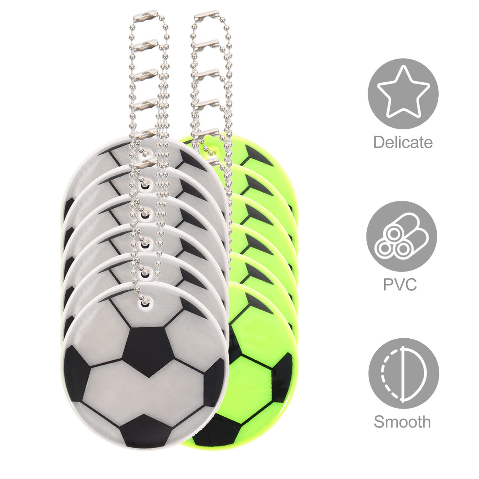Kisangel 12pcs Reflector Pendant Child Safety Reflector Backpack Pendant Schoolbag Keychain Backpack Reflectors Soccer Hanging Decor School Bag Hanging Ornament
