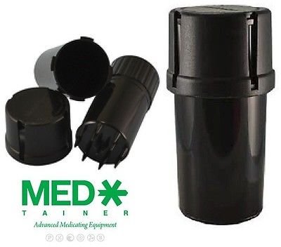 MedTainer Storage Container w/ Built-In Grinder - Black