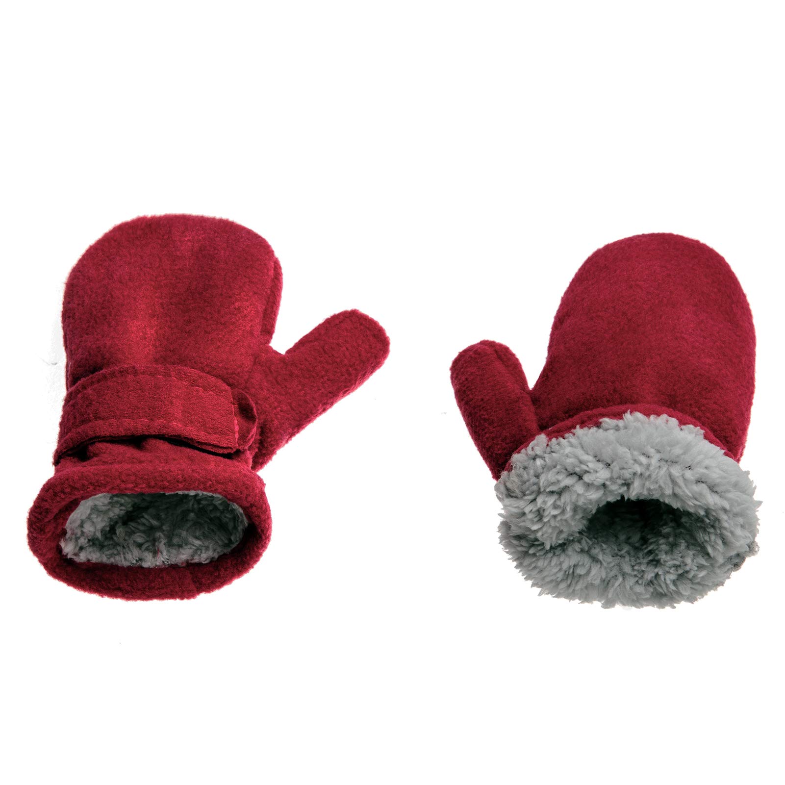 qiguch66 Toddler Mittens Winter Warm Gloves =,Autumn Winter Toddler Magic Tape Warm Mitten Baby Boys Girls Faux Fleece Gloves Jujube Red XL