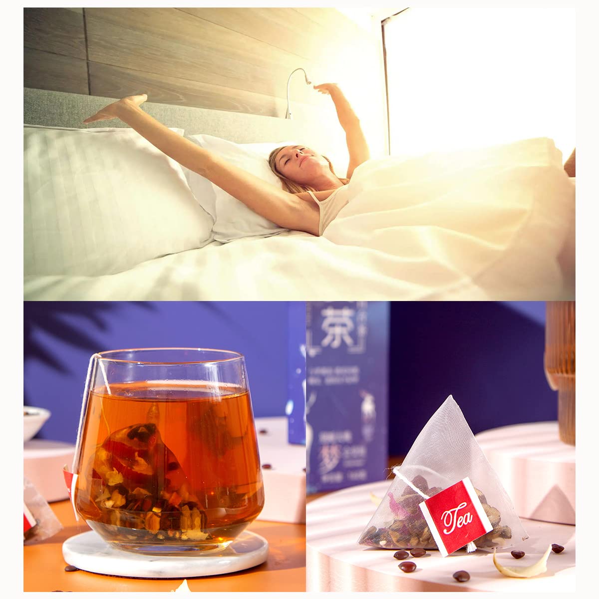 Sour Jujube kernel Lily Tea,Caffeine Free Tea160g (8g*20bag) 5.64OZ,Sleep Tea Wellness Tea barley Tea 酸枣仁晚安茶