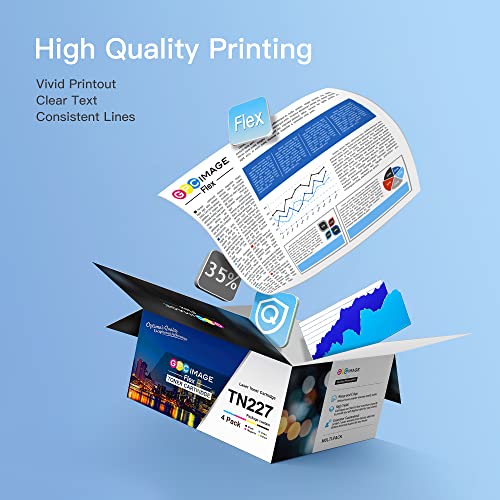 GPC Image Flex Compatible TN227 Toner Cartridge Replacement for Brother TN227 TN 227 TN223 Compatible with Brother HL-L3270CDW MFC-L3750CDW MFC-L3710CW MFC-L3770CDW HL-L3210CW HL-L3290CDW（4 Pack）