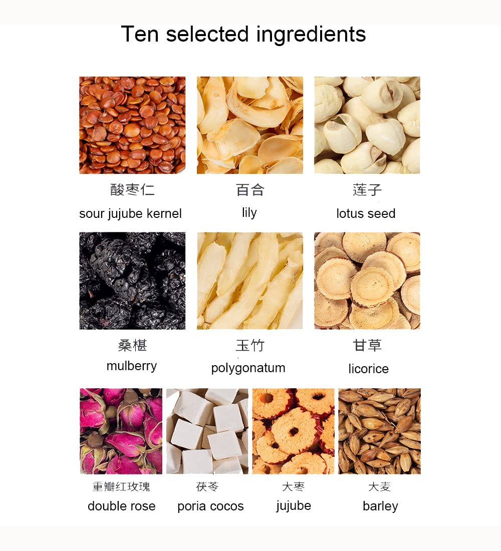 Sour Jujube kernel Lily Tea,Caffeine Free Tea160g (8g*20bag) 5.64OZ,Sleep Tea Wellness Tea barley Tea 酸枣仁晚安茶