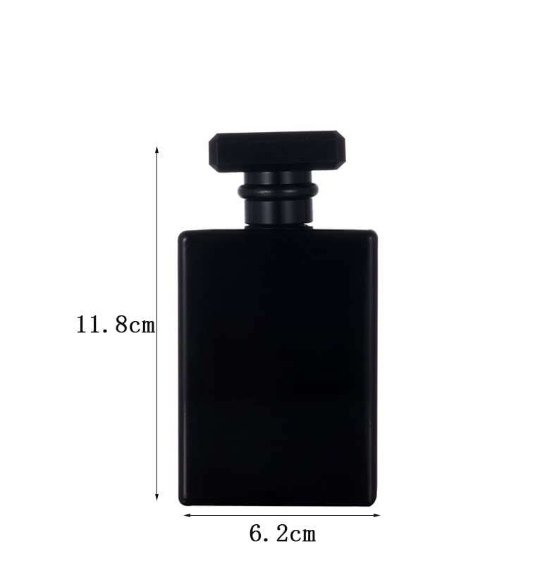 YORROR 2 Pack Black Glass Perfume Atomizer,100ml Empty Refillable Perfume Spray Bottle for Men and Women,Portable Fragrance Fine Mist Spray Bottle Perfume Dispenser for Travel