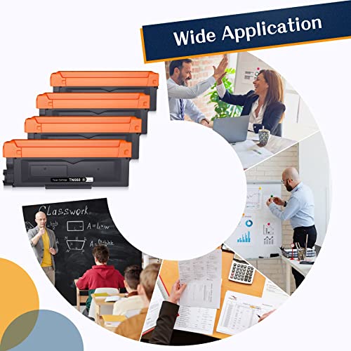 Colorking Compatible Toner Cartridge Replacement for Brother TN660 TN-660 TN630 TN-630 for Brother MFC-L2700DW HL-L2380DW HL-L2300D HL-L2320D DCP-L2540DW MFC-L2740DW Printer (4 High Yield Black)