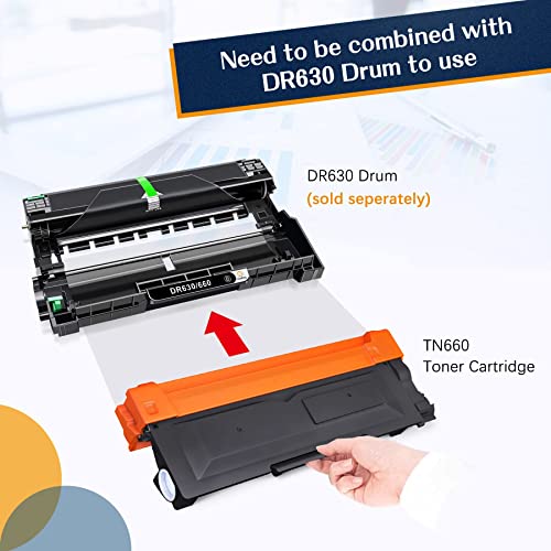 Colorking Compatible Toner Cartridge Replacement for Brother TN660 TN-660 TN630 TN-630 for Brother MFC-L2700DW HL-L2380DW HL-L2300D HL-L2320D DCP-L2540DW MFC-L2740DW Printer (4 High Yield Black)