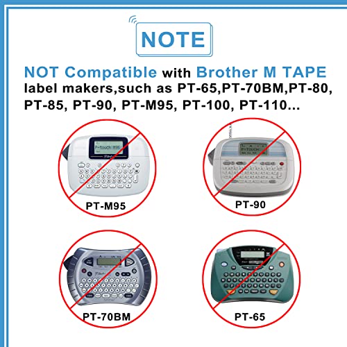 Black Label Tape TZe-335 Replacement for Brother TZe Tz Tape 12mm 0.47 Laminated White on Black TZ335,Work with Brother P Touch PT-D210 D220 H110 D600 Label Maker,4-Pack