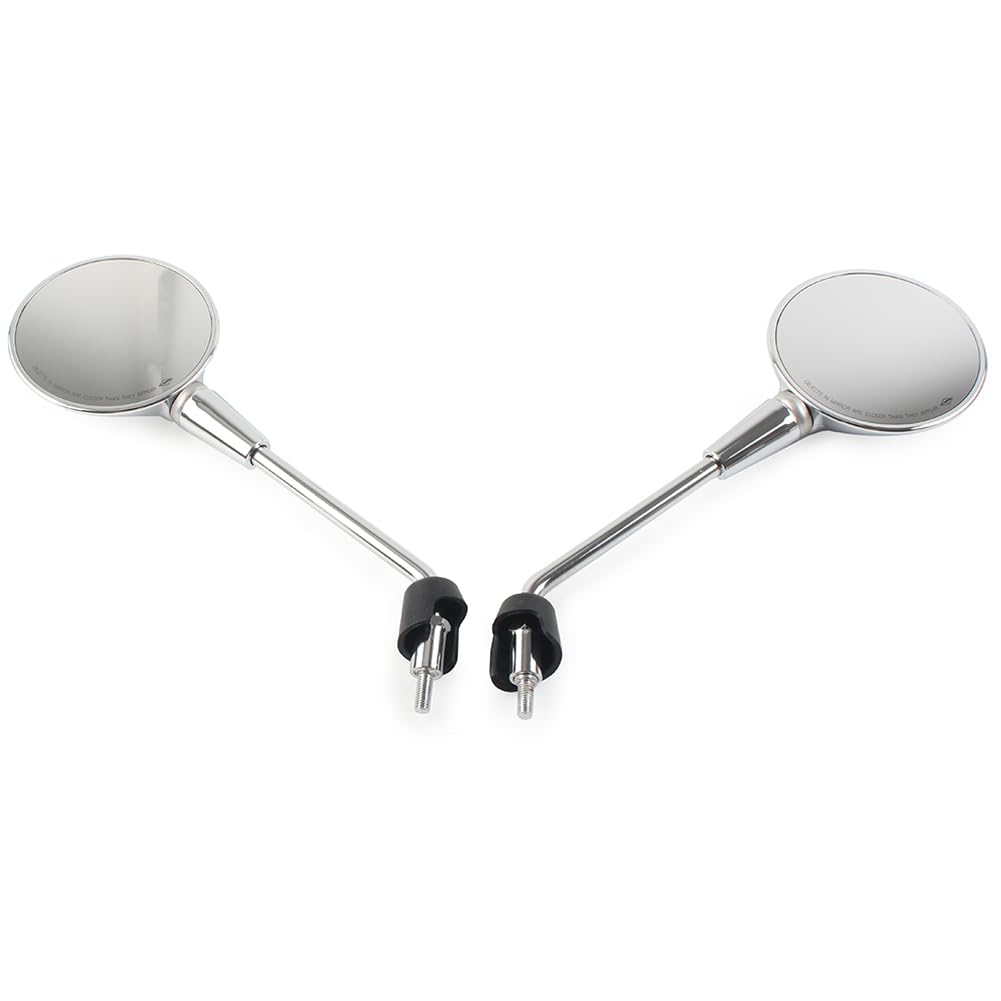 Newsmarts Motorcycle Rearview Side Mirrors, Rear View Mirror For Handlebars Replacement For Vespa Sprint, GTS300ie, Primavera, Elettrica 30/45MPH, For Piaggio, CM262001, CM262002, Chrome