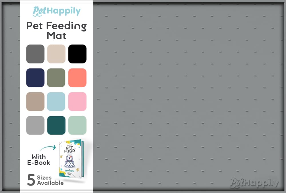 Dog Food Mat - 28x18” Large Silicone Stove Top Protector, Silicone Pet Food Mat, Raised Edges Dog Mat for Food and Water Prevent Spill, Waterproof Cat Food Mat Protect Floors, Easy Clean Dog Bowl Mat