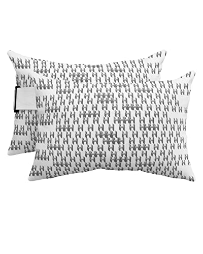 Recliner Head Pillow Ledge Loungers Chair Pillows with Insert Letter H Geometric Pixel Style Modern Lumbar Pillow with Adjustable Strap Outside Patio Decorative Garden Cushion for Bench Couch, 2 PCS