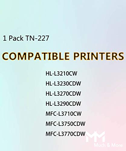 MM Much & More Compatible Toner Cartridge Replacement for Brother TN-227 TN227 TN-227BK TN223 use for MFC-L3770CDW MFC-L3750CDW HL-L3230CDW HL-L3290CDW HL-L3210CW MFC-L3710CW (Black)