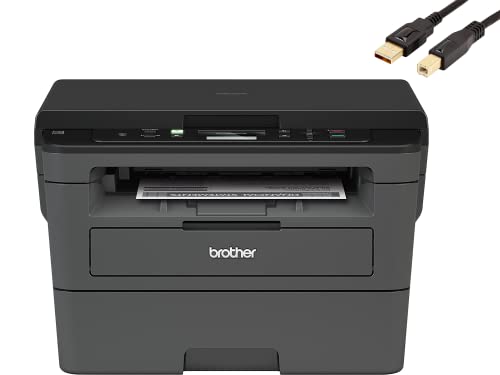 Brother HL-L23 90DW Series Compact Wireless Monochrome Laser All-in-One Printer, Print Scan Copy, Mobile Printing, Auto Duplex Printing, Up to 32 Pages/Minute, Durlyfish USB Printer Cable